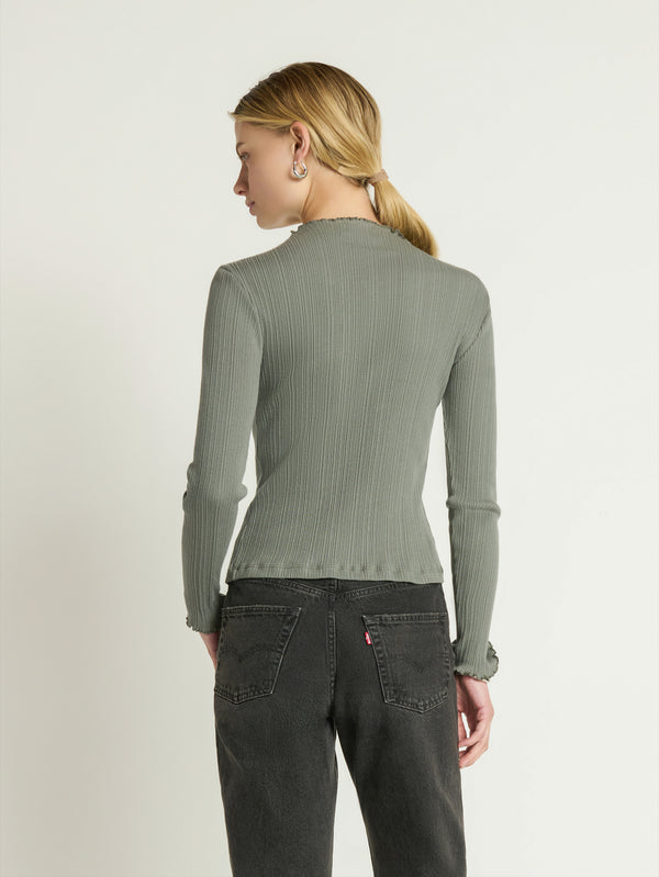 Nation Brenna Mock Neck Top Castor Grey. Shop Women's T-Shirts Online ...