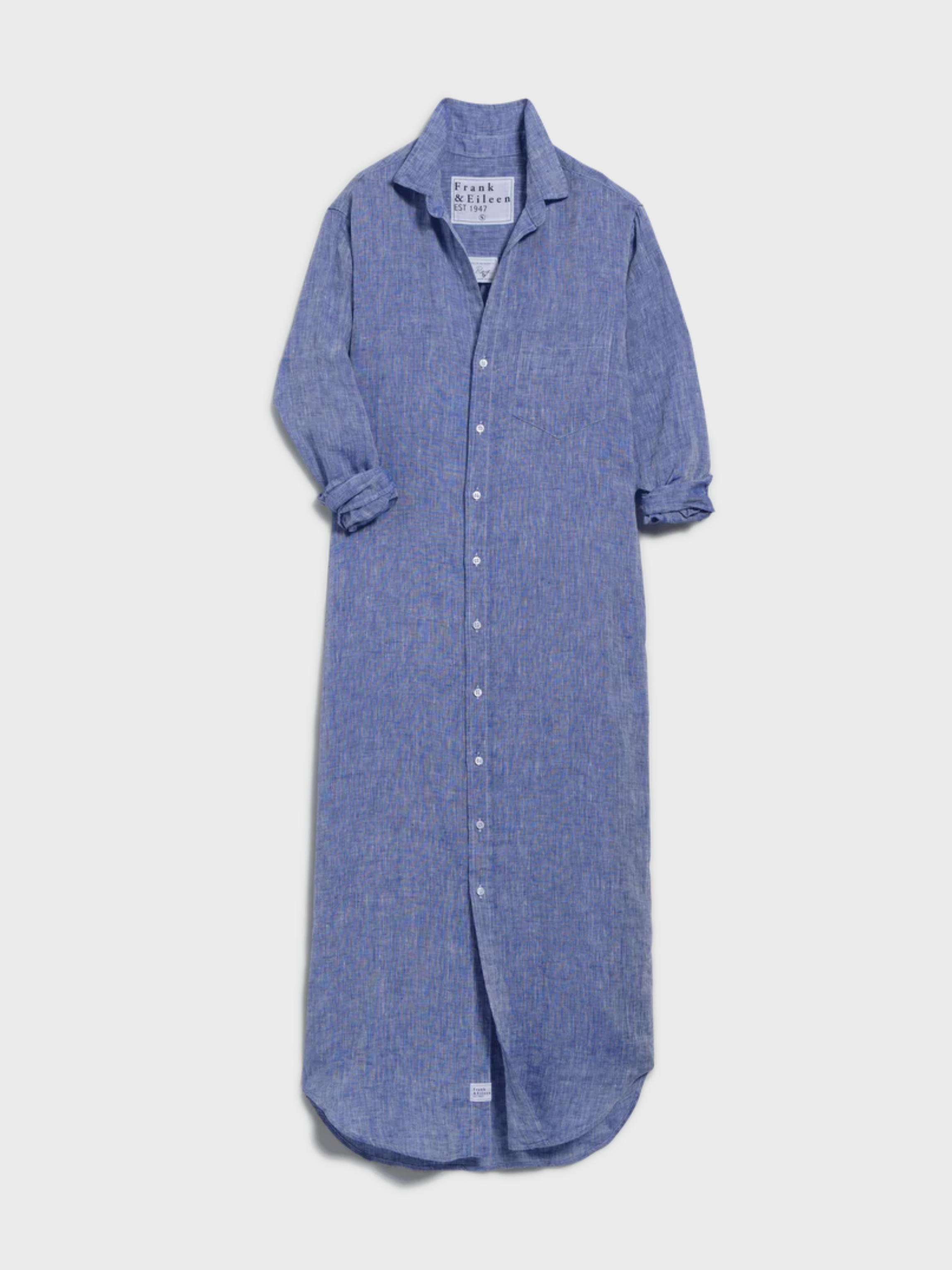 Frank & Eileen Rory Maxi Shirtdress Blue Linen. Shop Women's Dresses ...